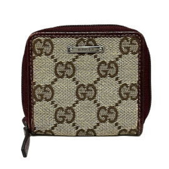 Gucci | Bags | Gucci Gg Pattern Coin Case Beige X Brown Bordeaux ...